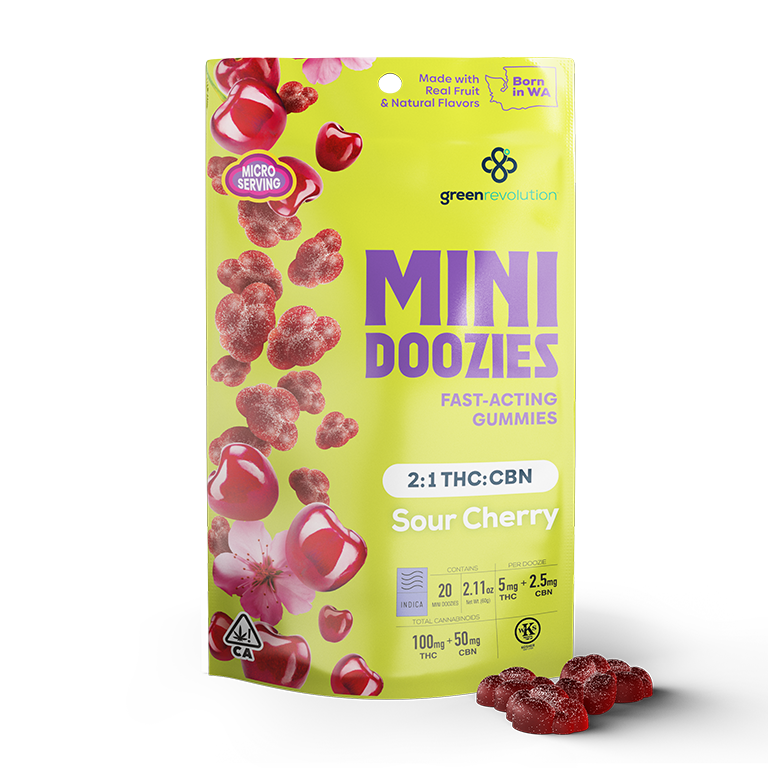 Mini THC CBN Gummies - Sour Cherry - Green Revolution