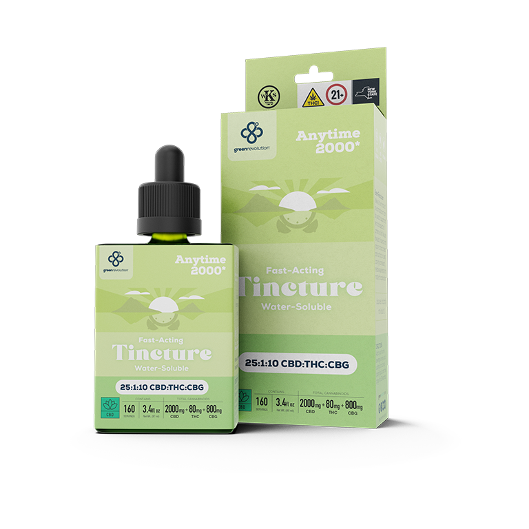 Anytime 2000 Tincture | 2000mg CBD + CBG + THC | Green Revolution